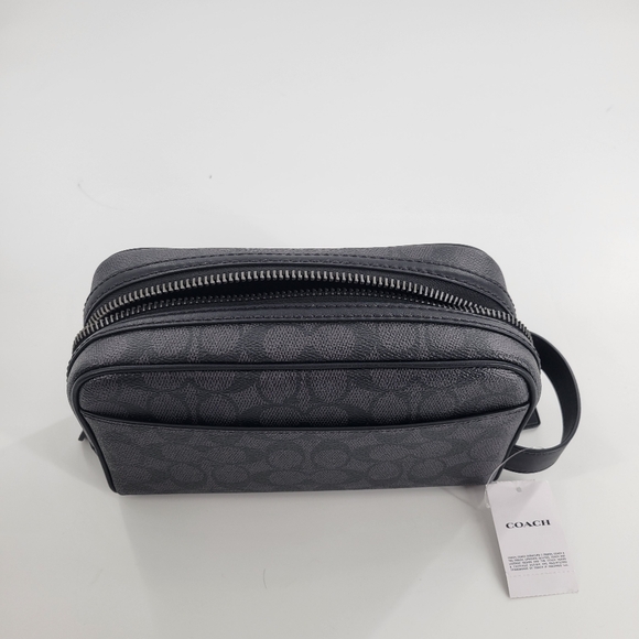 Coach | Bags | Coach Mens Signature Travel Dopp Kit Cosmetic Bag Black ...